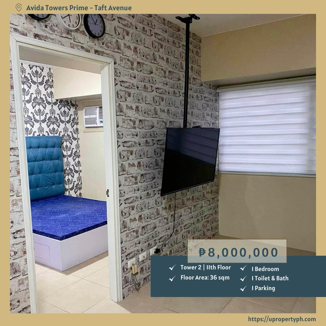 Modern 1-Bedroom Condo with Parking for Sale at Avida Towers Prime Taft ...