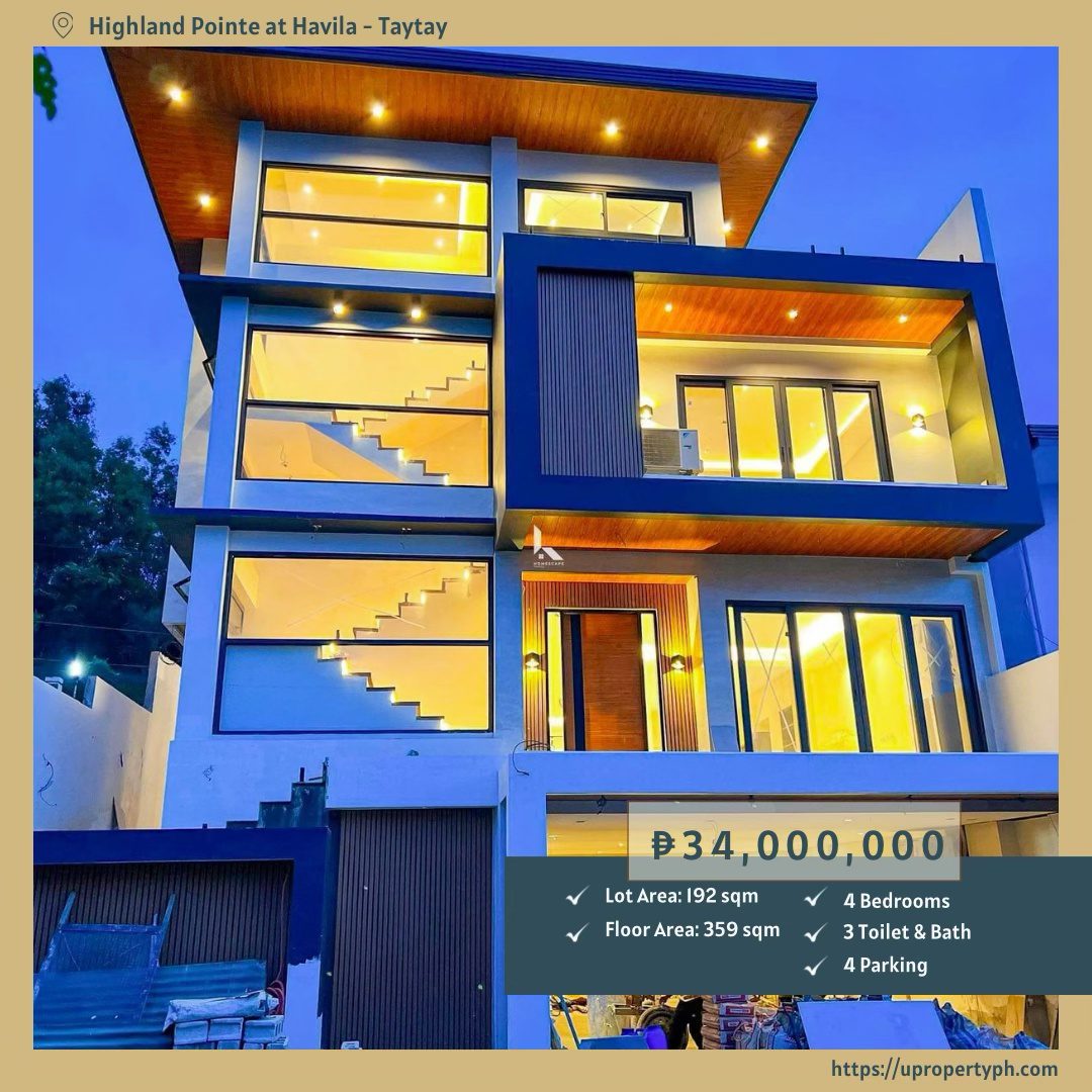 Elegant 4-Bedroom House for Sale in Highland Pointe at Havila, Taytay ...