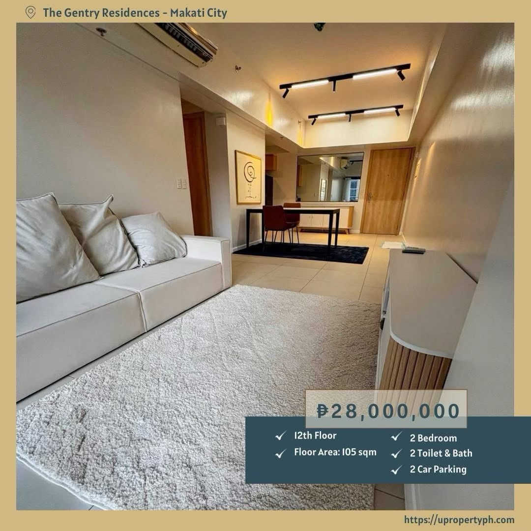 Furnished 2-Bedroom Condo for Sale | The Gentry Residences, Salcedo ...