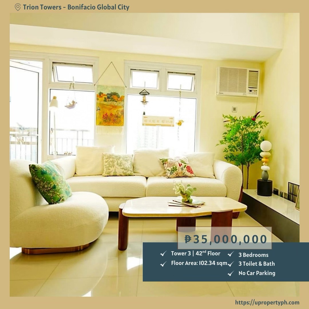 For Sale: Fully Furnished 3-Bedroom Condo at The Trion Towers BGC – U ...