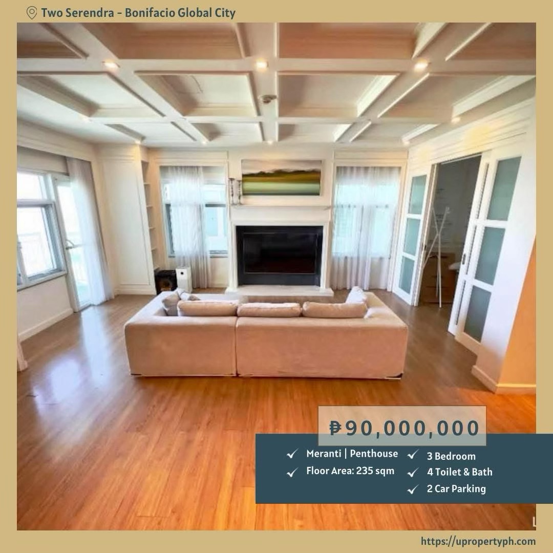 3-Bedroom Penthouse for Sale in Two Serendra – Meranti Tower, BGC ...